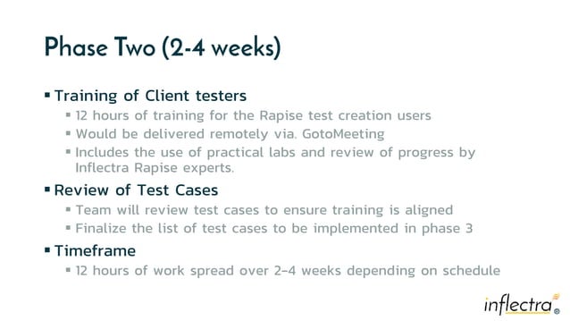 Inflectra Rapise Implementation Quick Start Package | PPT