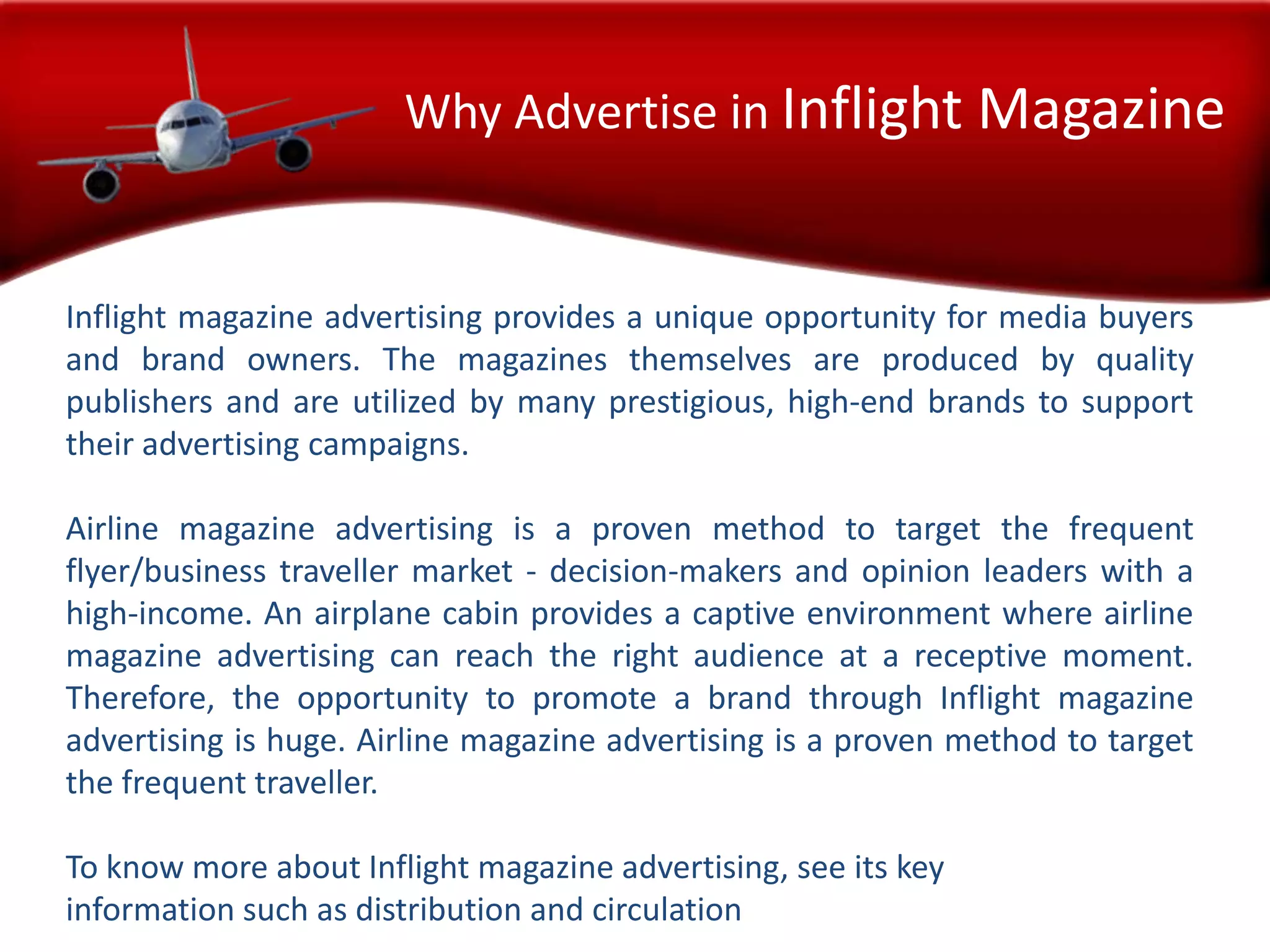 Inflight Magazines Advertising | PPT