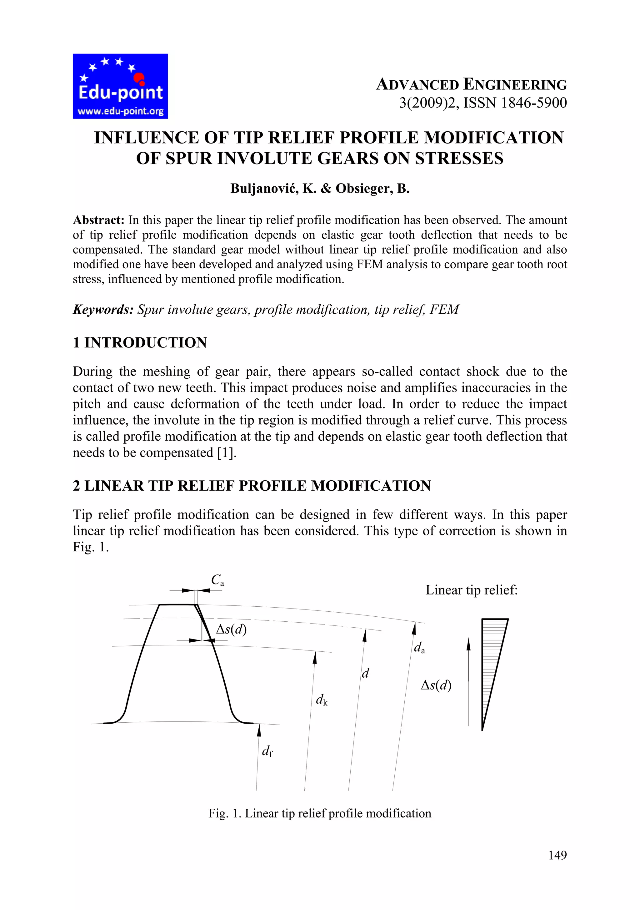 Influence of-tip-relief-on-spur-gear-root-stresses | PDF
