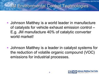 Paul Holmes, Johnson Matthey Fuel Cells | PPT | Power and Energy ...
