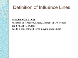 Influence line for structure analysis in civil engineering | PPTX ...
