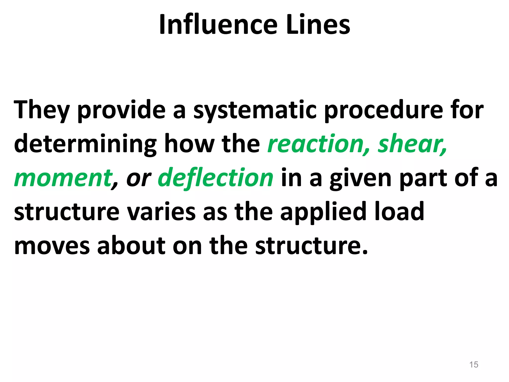 Influence lines (structural analysis theories) | PDF