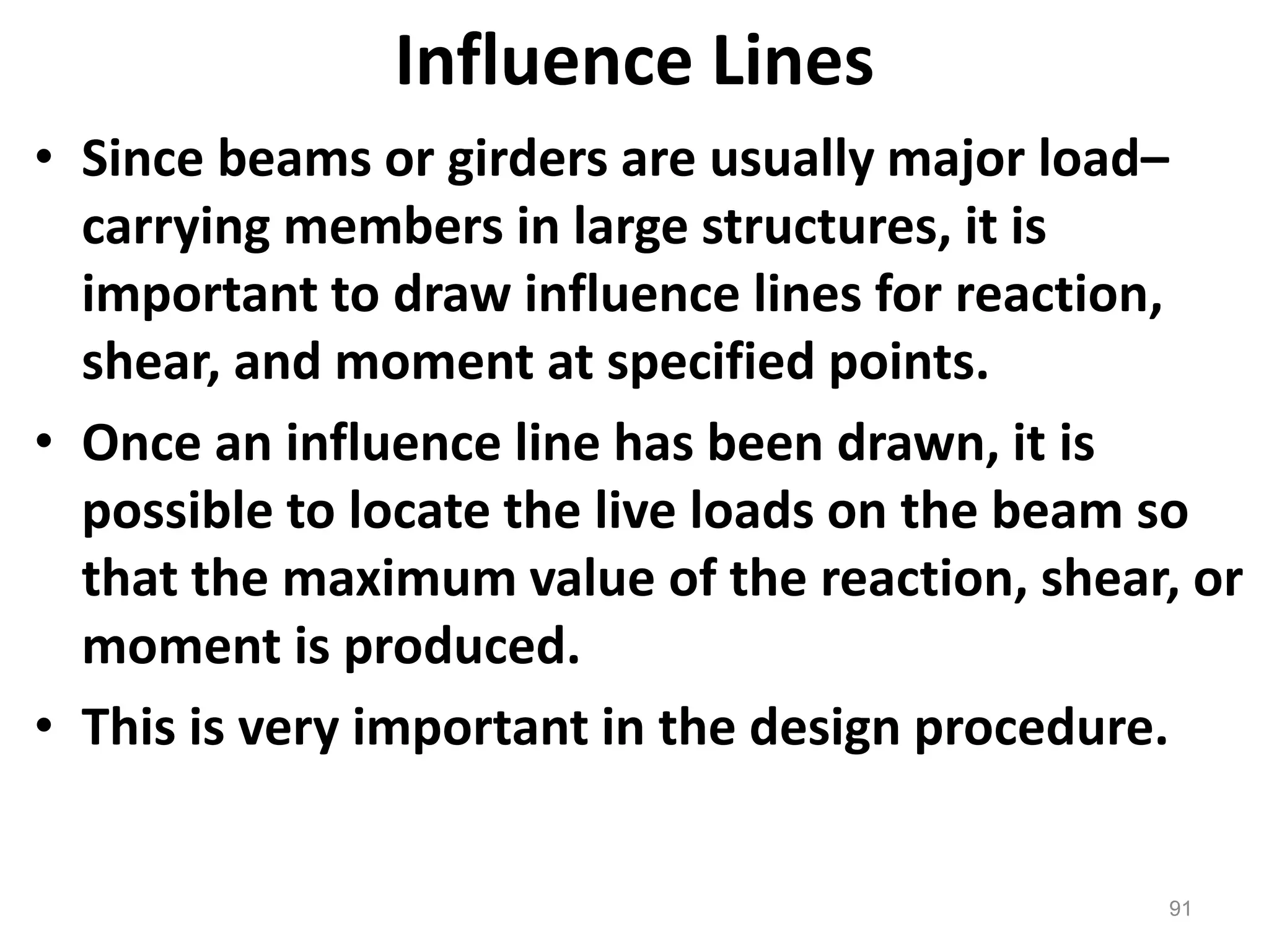 Influence lines (structural analysis theories) | PDF
