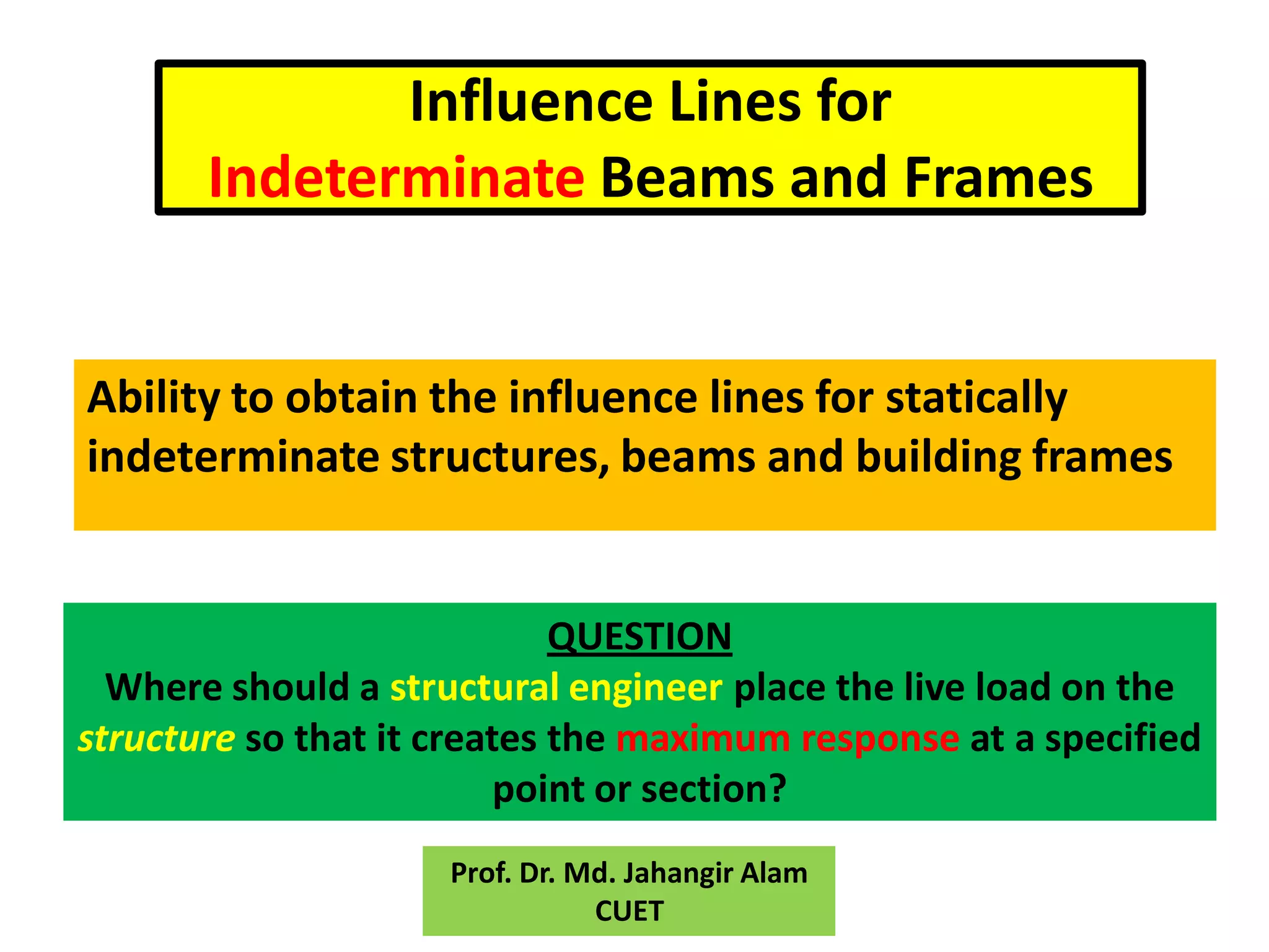 Influence lines for_indeterminate_beams_and_frames | PDF