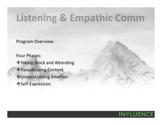 Listening Skills & Empathic Communication | PDF