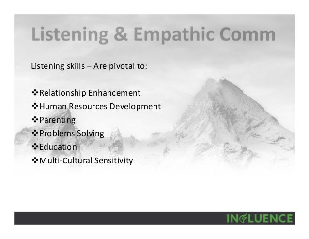 Listening Skills & Empathic Communication Listening Skills & Empathic Communication