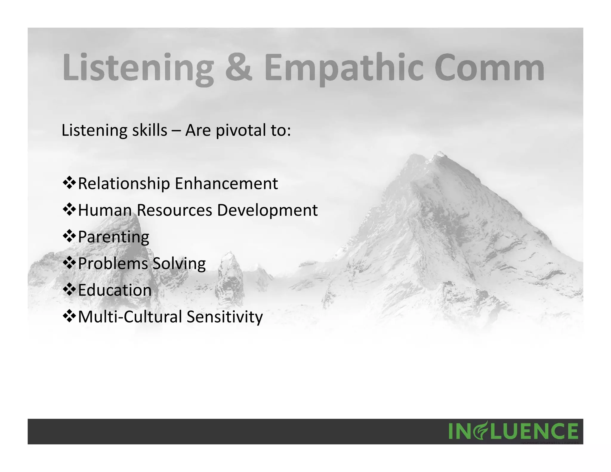 Listening Skills & Empathic Communications | PDF