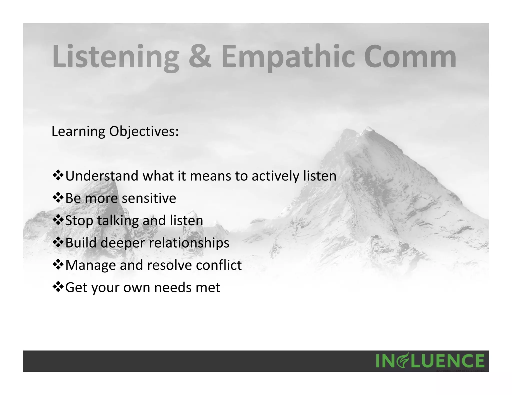 Listening Skills & Empathic Communications | PPT