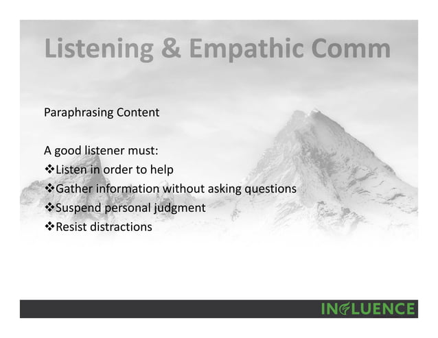 Listening Skills & Empathic Communications | PDF
