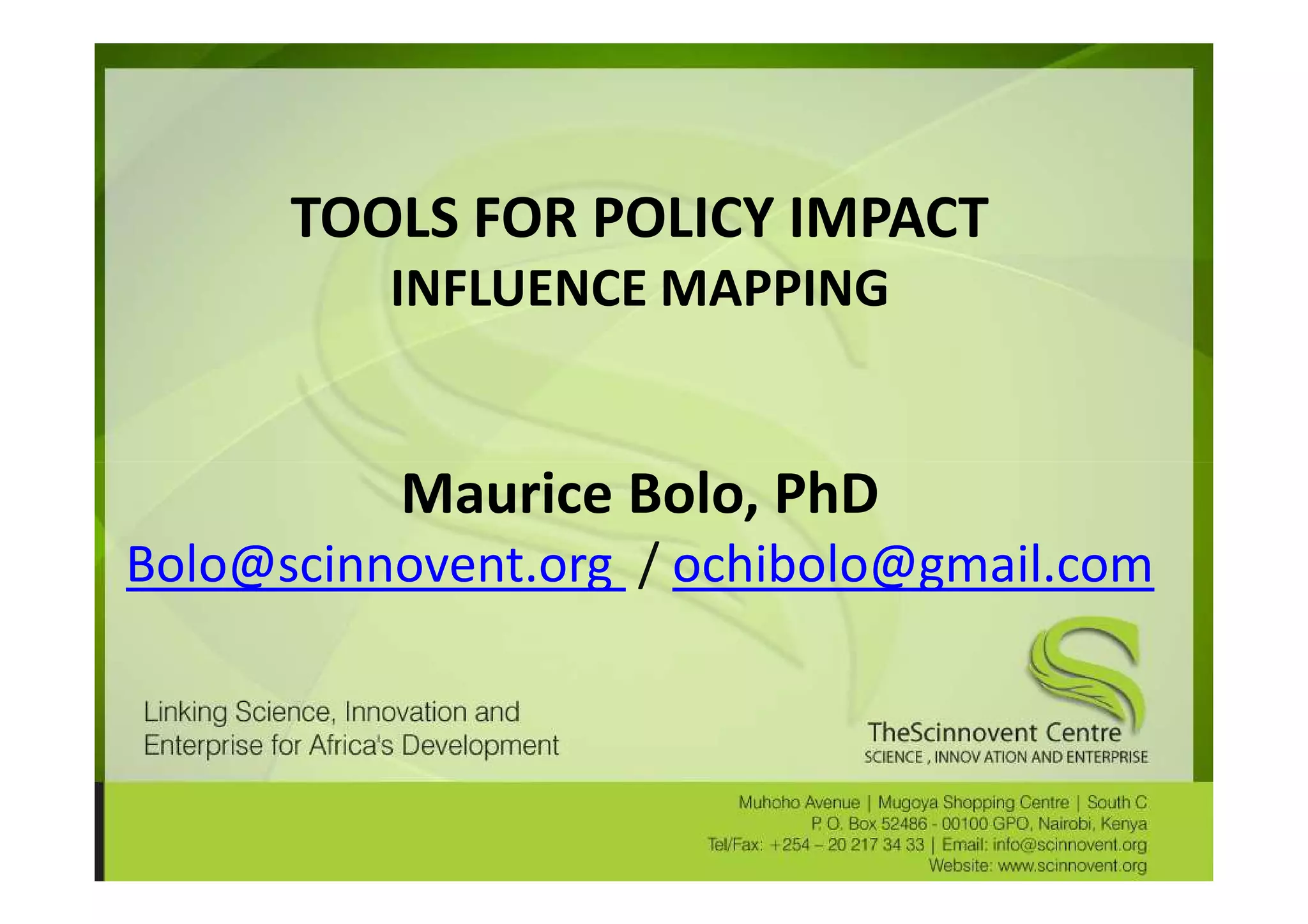 Influence mapping influencing policy change nairobi [compatibility mode ...