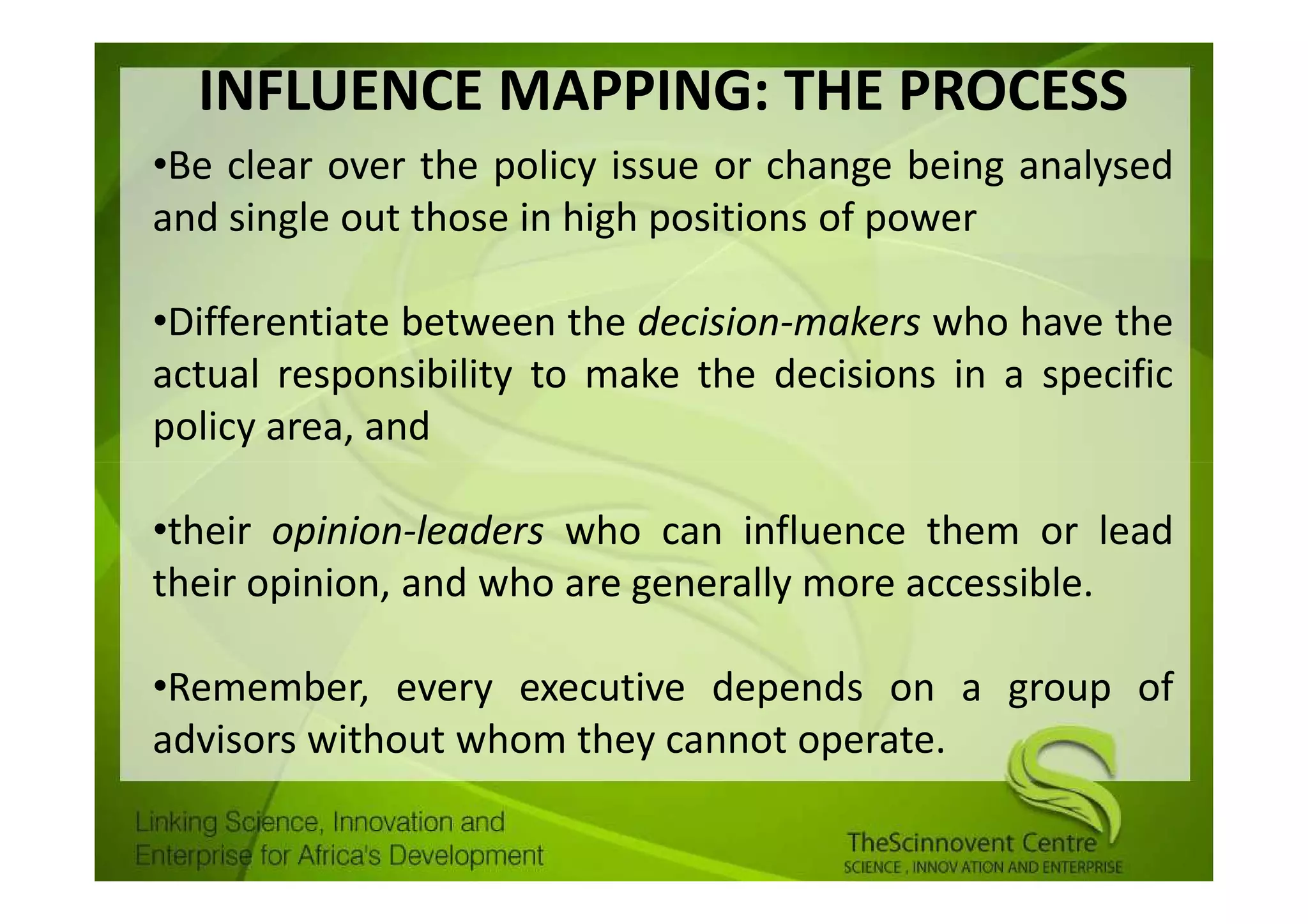 Influence mapping influencing policy change nairobi [compatibility mode ...