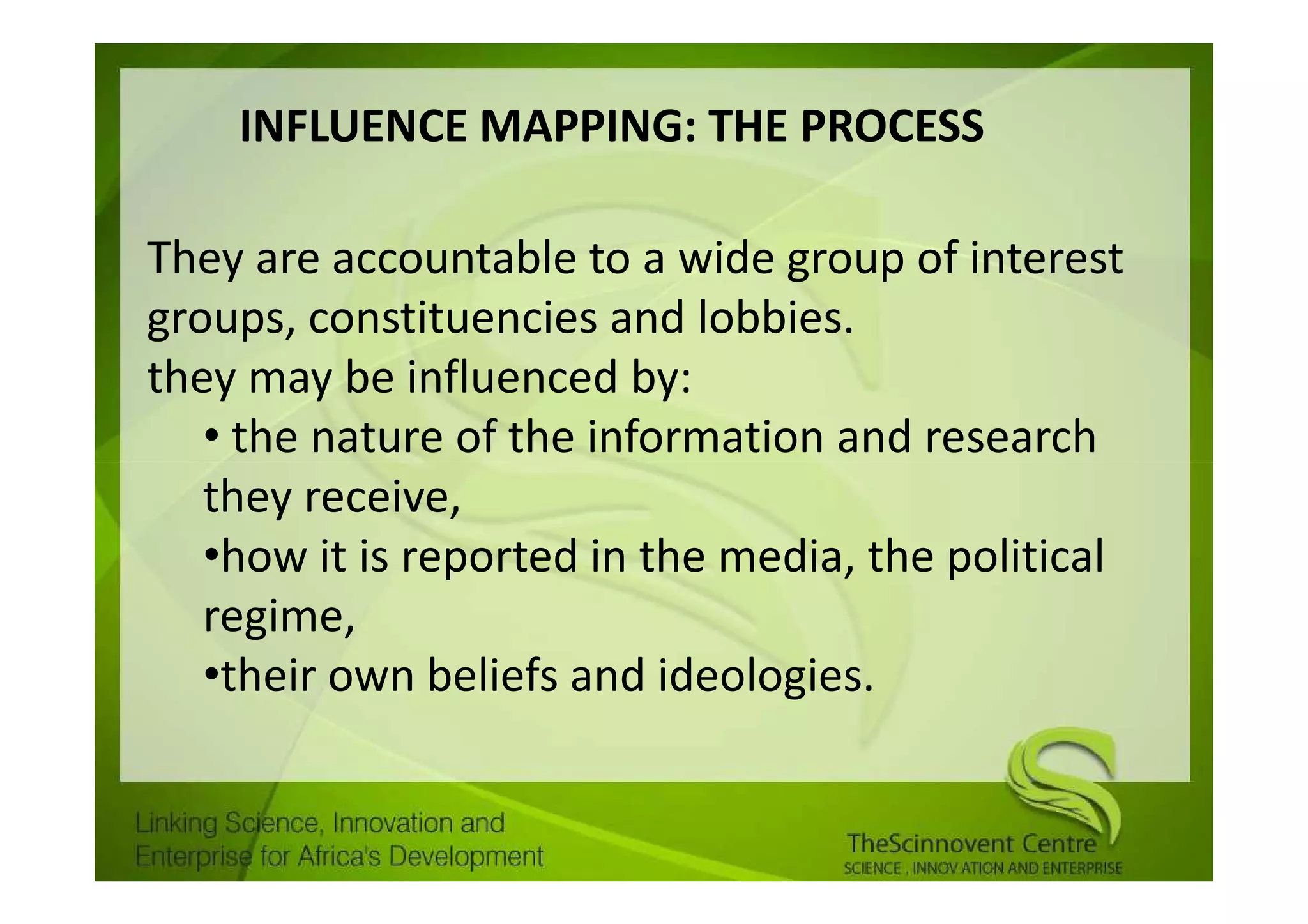 Influence mapping influencing policy change nairobi [compatibility mode ...