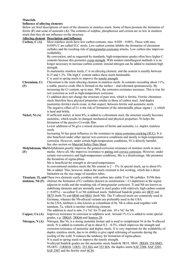 Influence of alloying elements | PDF | Chemistry | Science