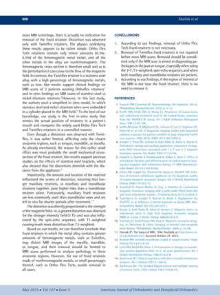 Influence of common fixed retainers on the diagnostic quality of ...