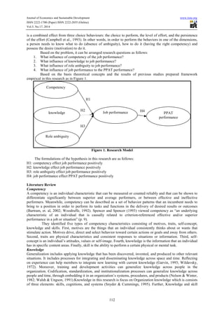 Influence of competency, knowledge and role ambiguity on job ...