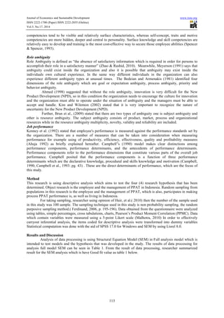 Influence of competency, knowledge and role ambiguity on job ...