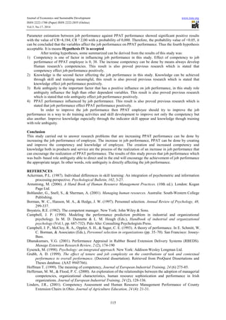 Influence of competency, knowledge and role ambiguity on job ...