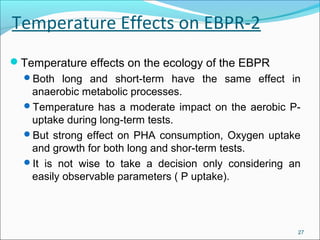 Influence by/on Enhanced Biological Phosphorus Removal | PPT
