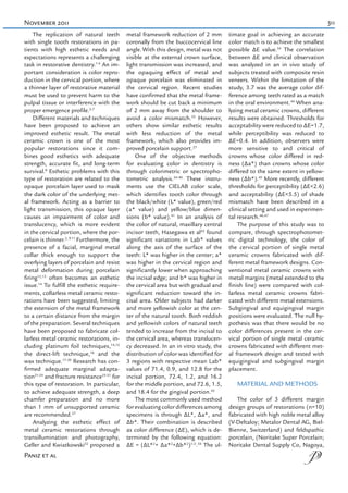 Influence of framework design on the cervical color of metal ceramic crowns | PDF | Dental ...