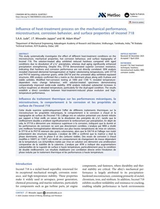 Influence of heat-treatment process on the mechanical performance ...