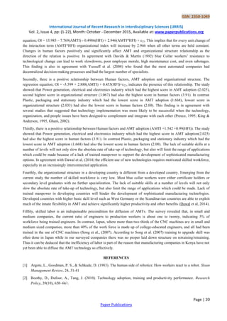 Influence of Human Factors on the Relationship between AMT Adoption and ...