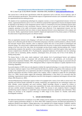Influence of Human Factors on the Relationship between AMT Adoption and ...