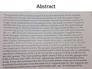 Influence of laser lok surface on immediate functional loading ...