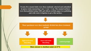 Influence of light and laser activation of tooth bleaching systems on ...