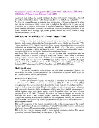 Influence of moderators on the market orientation business performance ...