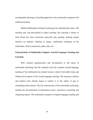 Influence of multimedia technology in english language teaching. | DOCX