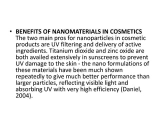 Influence of nanotechnology in cosmetology | PPT