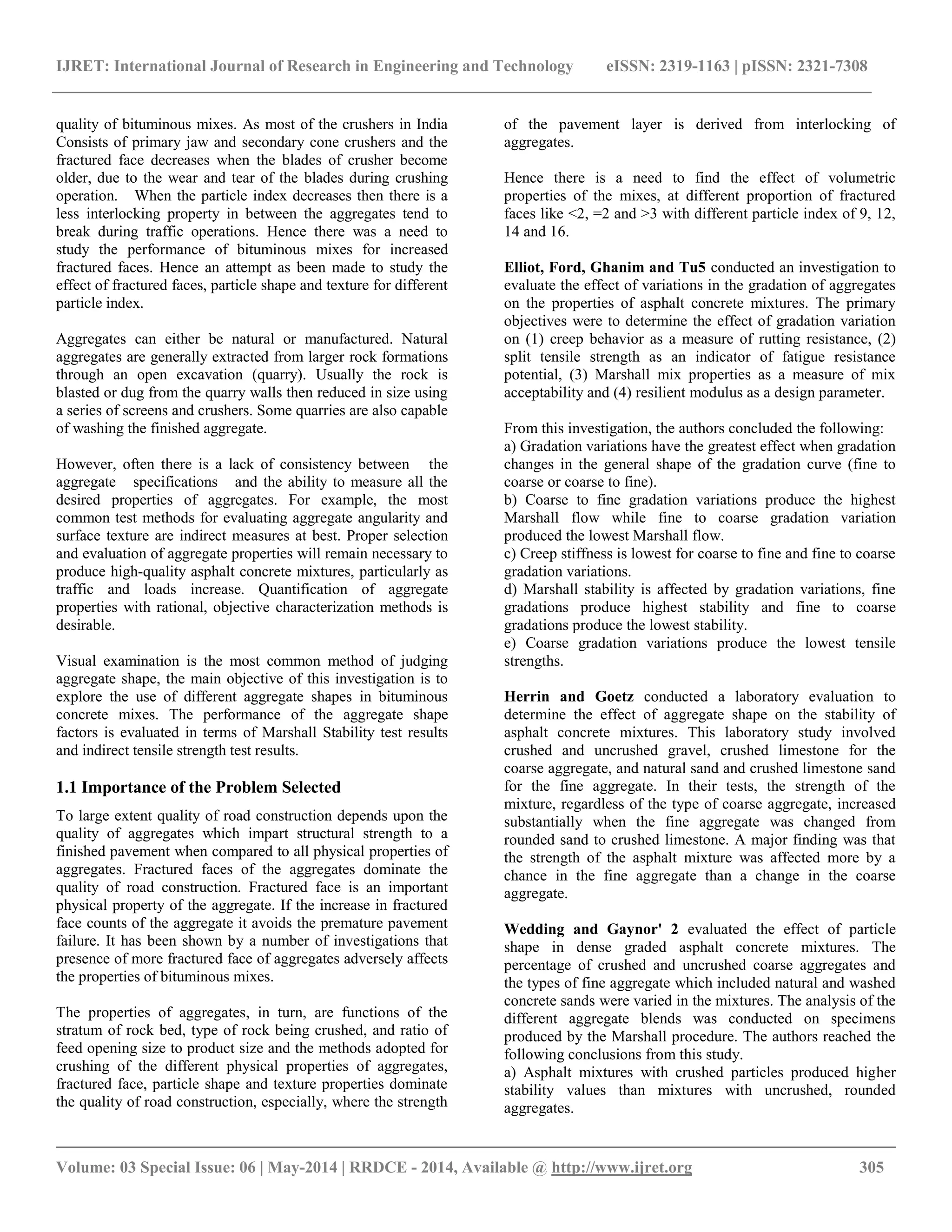 “Influence of particle index of coarse aggregate and its influences on ...