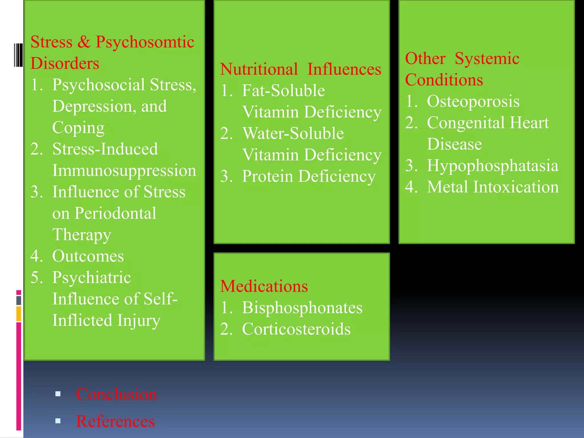 Influence of systemic conditions on the periodontium | PPTX