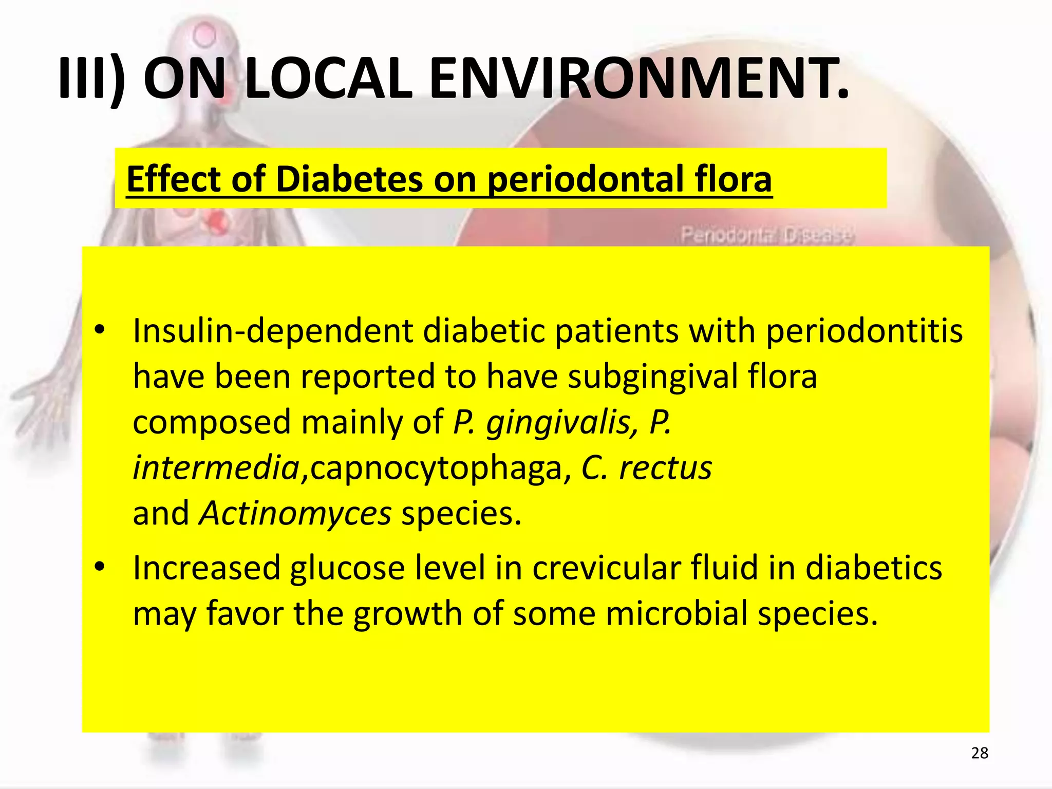 Influence of systemic diseases on periodontium. | PPTX