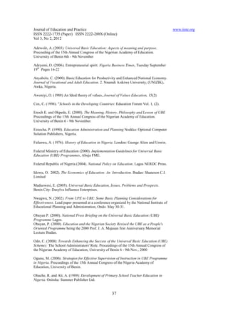 Influence of universal basic education (ube) facilities on school learning environment in lagos ...