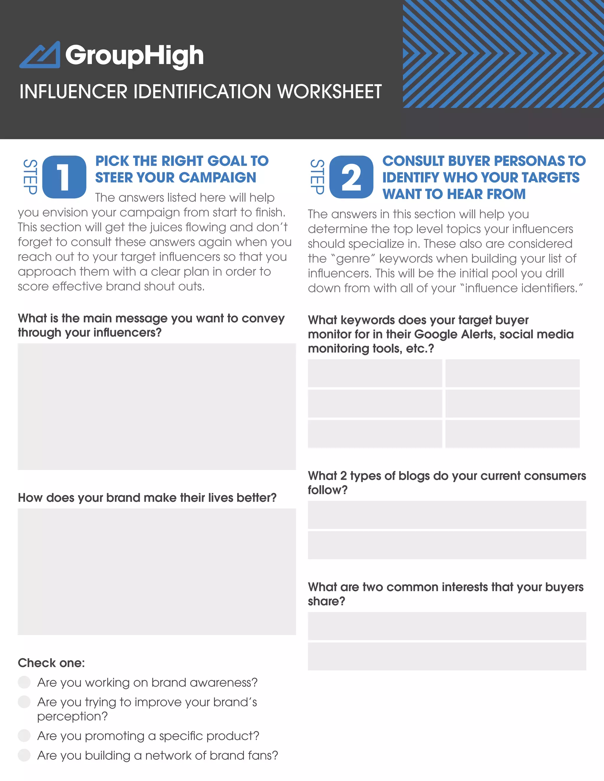 Influencer worksheet | PDF