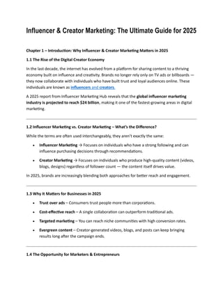 Why Influencer & Creator Marketing is Key for Modern Brands | PDF