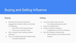 Influencer marketing: Buying and Selling Audience Impressions | PDF
