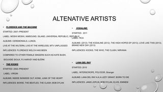 Influences of alternative music | PPTX