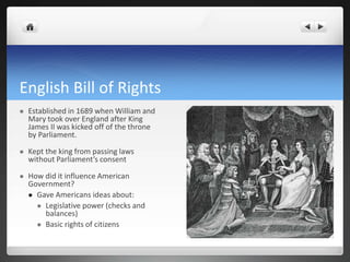 English Bill Of Rights William And Mary