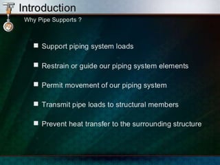 Influences on pipe support design rigid supports | PPTX