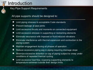 Influences on pipe support design rigid supports | PPTX