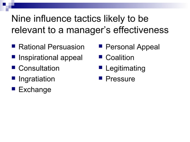 Influence tactics | PPT