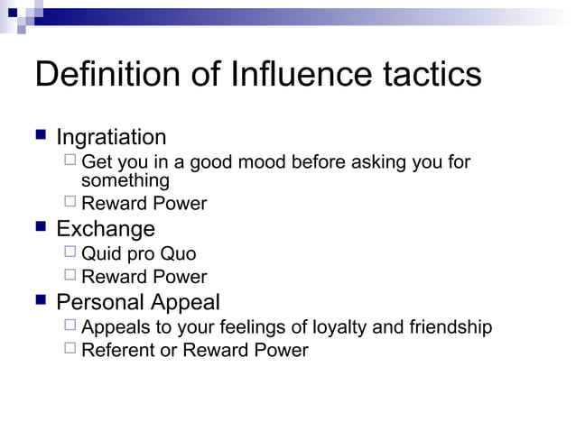 Influence tactics | PPT