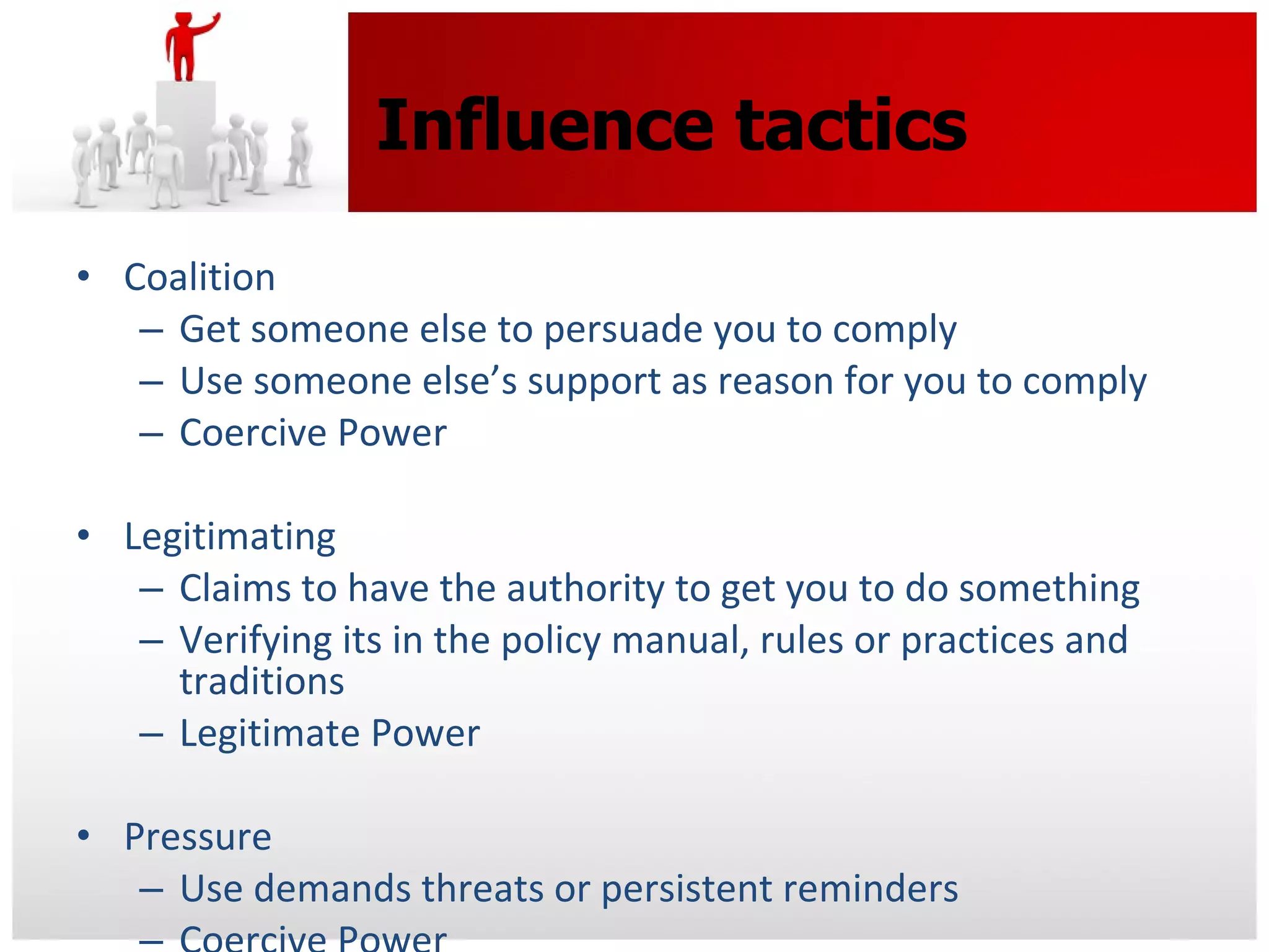 Influence tactics of leaders | PPT