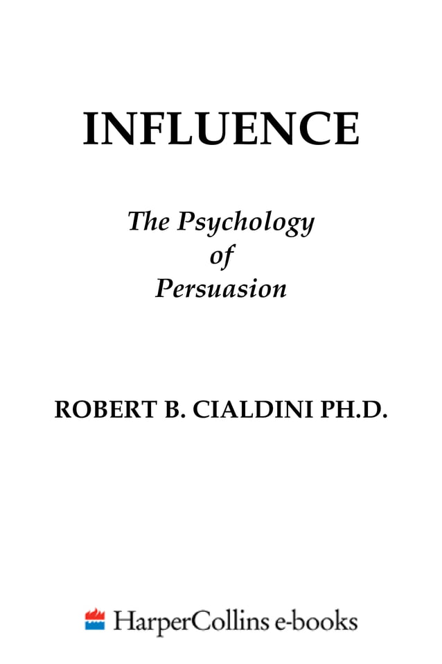 Influence The Psychology Of Persuasion Pdfdrive Pdf