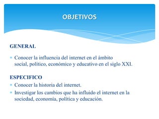 Influencia del internet en la sociedad | PPTX