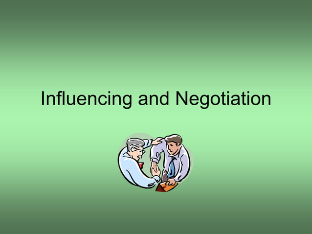 Influencing and Negotiation for Entrepreneurs | PPT