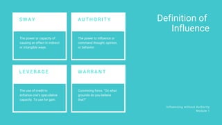 Influencing without Authority Workshop | PPT