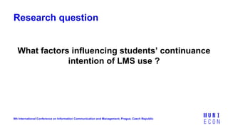 Influencing factors on students' continuance intention to use lms | PDF